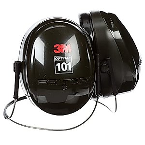 3M PELTOR Optime 101 Earmuffs H7B, Behind-the-Head, Black