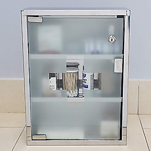 Home Basics MC35180 Medicine Cabinet, 12'' x 16'' x 4.75'' (35 x 40.6 x 12 cm), Silver