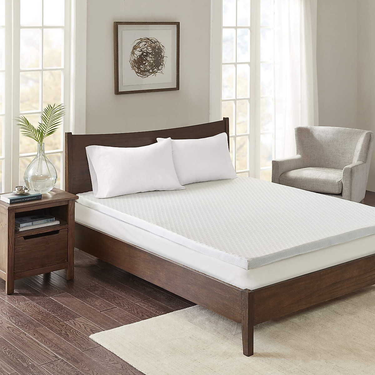 Sleep Philosophy Gel Infused Memory Foam Mattress Topper Luxurious All Season Enhanced Bed Support, Full(2" Thick), Removable Cooling Cover