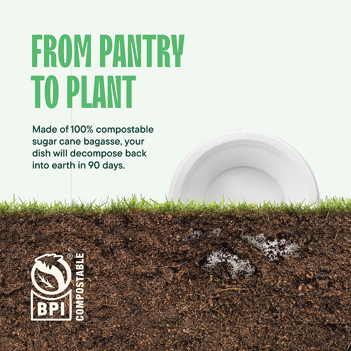 100% Compostable Disposable Paper Bowls [125-Pack] - {PFAS-Free} - {BPI Certified} - [12 oz] Heavy Duty, Eco-Friendly, Biodegradable Bagasse Hot Soup Bowls - Thick White 12oz Bowl Plates by Stack Man