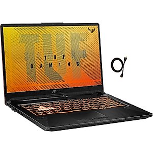 asus 2023 TUF A17 FA706IH 17.3'' FHD IPS 144Hz Premium Gaming Laptop, AMD 6-Core Ryzen 5 4600H Upto 4.0GHz, 64GB RAM, 1TB PCIe SSD, NVIDIA GeForce GTX 1650, RGB Keyboard, Windows 11 Pro + HDMI Cable