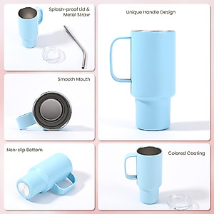 STFALI Cute Shot Glasses with Handle 2 oz, Mini Shot Tumbler with Lid and Straw, Kawaii Insulated Tumblers for Espresso Coffee Spirits Cute Stuff Funny Gifts, 6 Pack