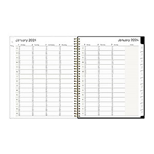 Blue Sky 2024 Weekly and Monthly Appointment Book and Planner, 8.5" x 11", Frosted Cover, Wirebound, Sheridan Black (137277-24)