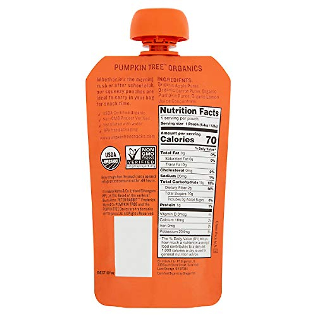 Peter Rabbit Organics Apple, Carrot and Pumpkin Puree, 4.4 Ounce (Pack of 10)