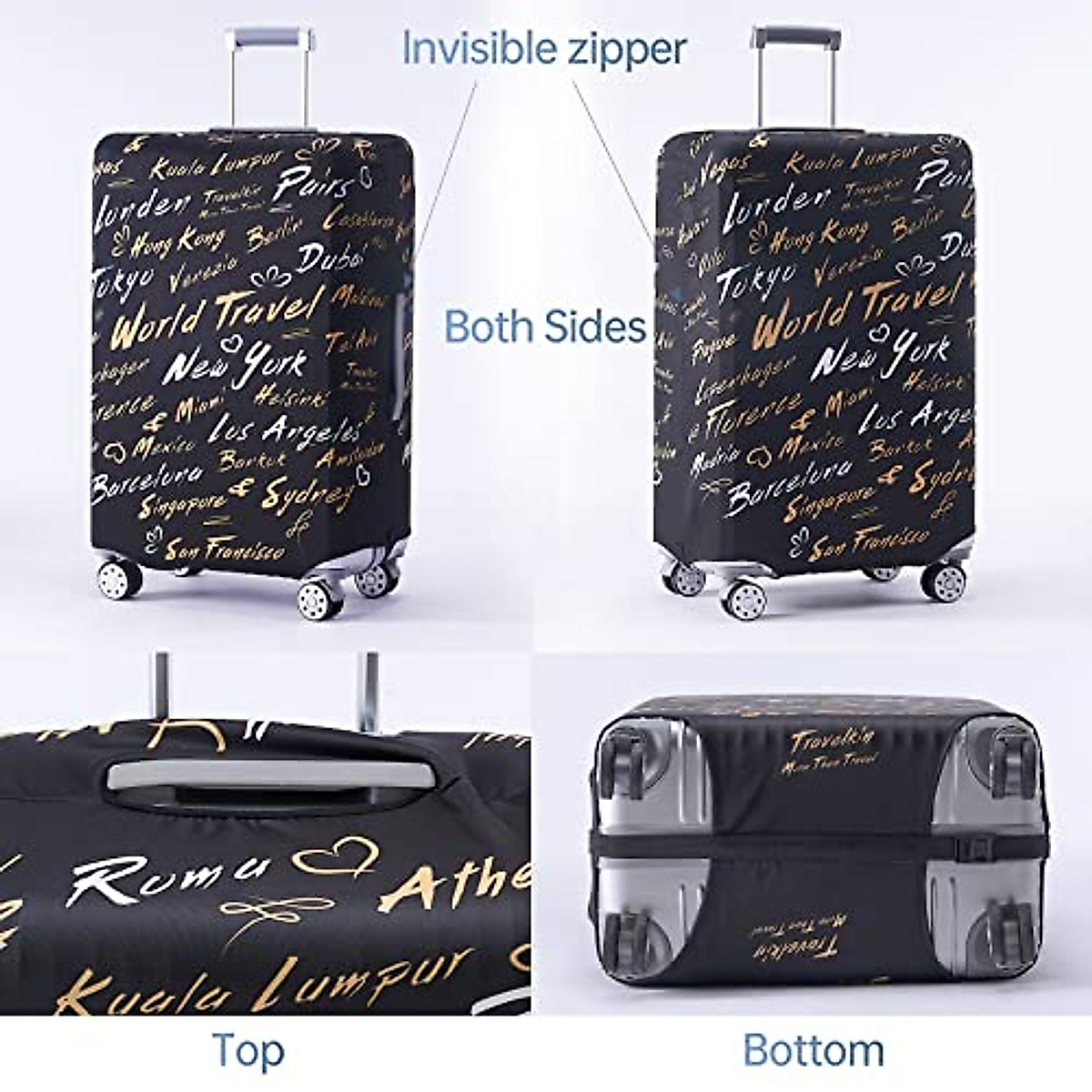 TRAVEL KIN Luggage Covers For Suitcase Tsa Approved,Suitcase Cover Protector Fit 18-32 Inch Luggage