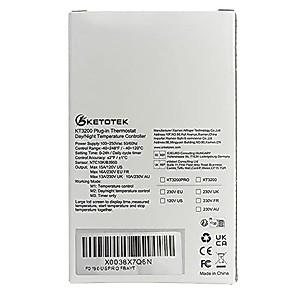 KETOTEK Digital Temperature Controller Outlet Day Night Thermostat Plug Socket Heating Cooling Temp Controller with Sensor Timer Regulator for Reptile Greenhouse Brewing Refrigerator