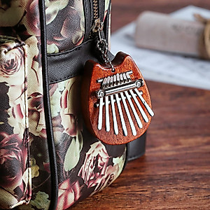 MIFOGE Mini Kalimba Thumb Piano 8Keys Wooden,Exquisite Finger Piano with Lanyard Waterproof Protective Box,Musical Instrument,Gift for Toddler Child Valentines Adult Beginners