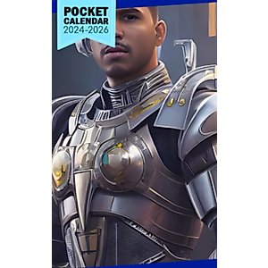 Pocket Calendar 2024 - 2026 With Moon Phase: Three-Year Monthly Planner for Purse , 36 Months from January 2024 to December 2026 | Daviart | Modern armor robotic portrait
