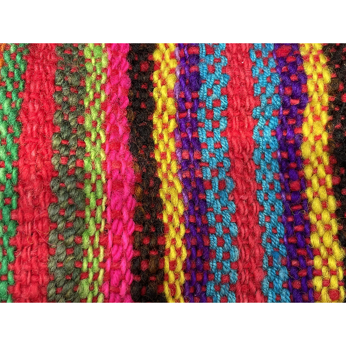 TINKUY PERU Woven Purse, Multicolored Rainbow Handmade Purse, Peruvian Boho Chic Bag Small Handbags For Women, (Red)