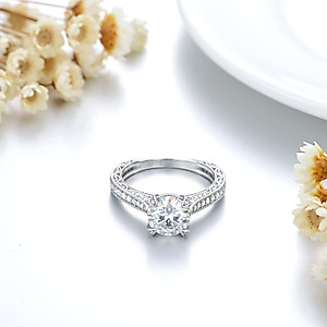 2.75 Carat 3 Stone Princess Cut Bridal Set Moissanite Engagement Rings for Women Platinum Plated Silver Princess Moissanite Rings -8