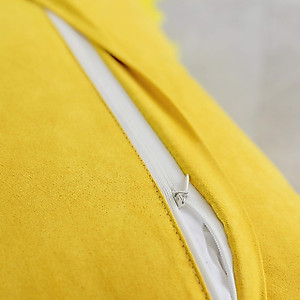 Home Brilliant Yellow Fur Pillow Covers Furry Fuzzy Accent Throw Pillow Covers Decorative for Couch Sofa Bed Summer Decoration Girl Gift, Set of 2 (18 x 18 Inch, Yellow)