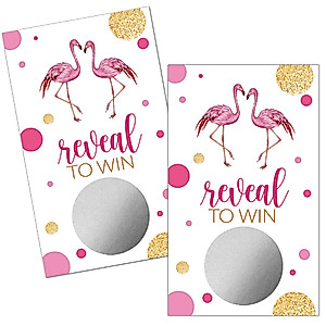 Haizct 50 Pack Flamingo Bridal Shower Scratch Off Game Cards for Country Wedding, Bridal Shower, Bridal Lottery Tickets, Wedding Shower Ideas, Baby Shower