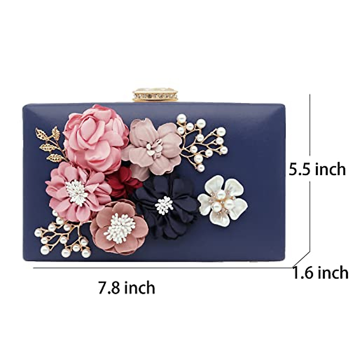 Fozehlad Floral Clutch Evening Bag for Women Flower Clutch Purse for Bridal, Wedding,Party and Prom