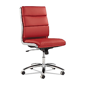 Alera ALENR4239 Neratoli Series Mid-Back Slim Faux Leather Chair - Red/Chrome