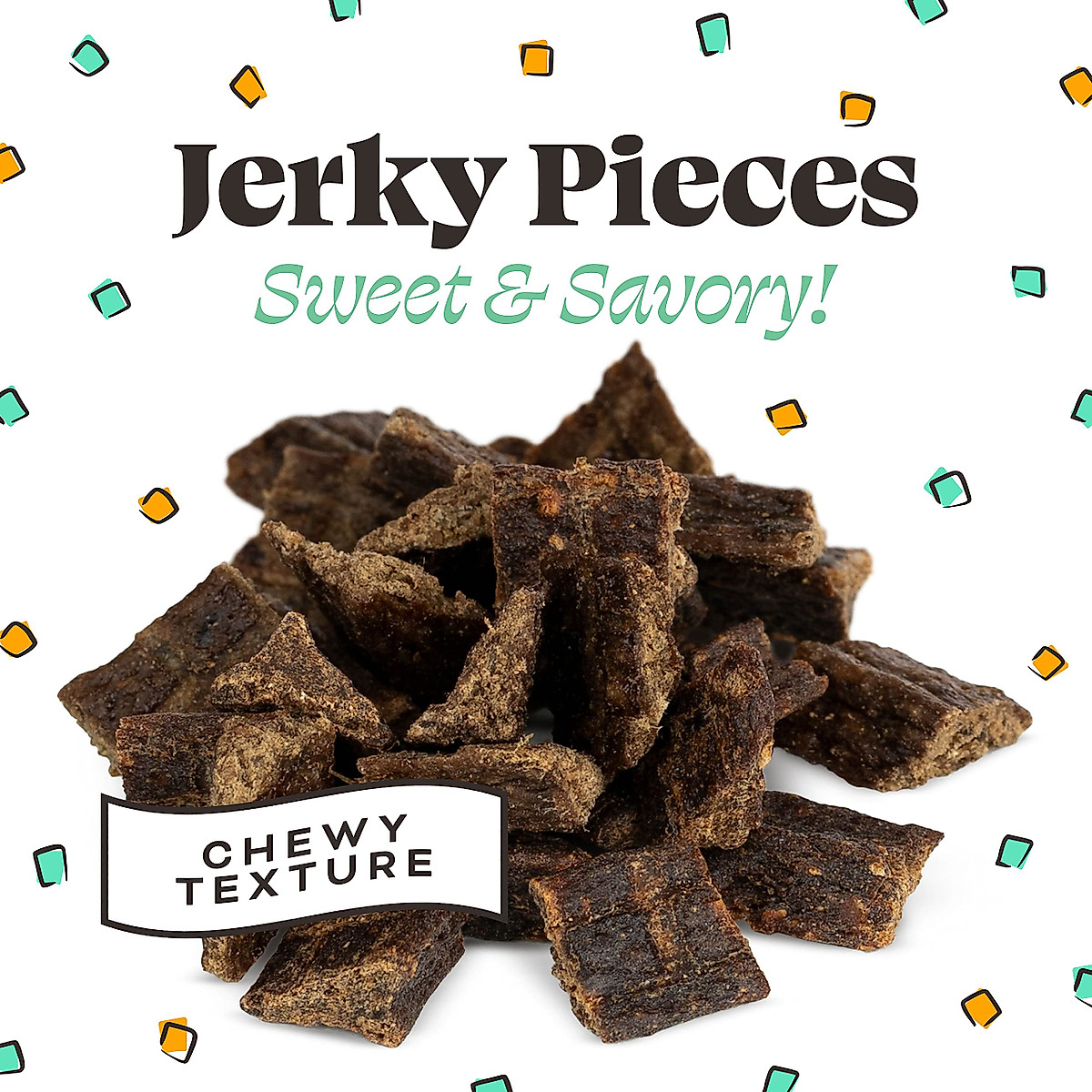 Primal Beef Jerky Dog Treats Made with Beef Bone Broth for Dogs, Give Pieces a Chance, Training Treat for Dogs, 4 oz