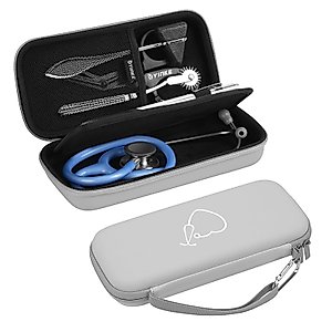 Yinke Stethoscope Case for Littmann Classic III/MDF/ADC Nursing School Essentials for Students, Stethoscope Accessories with Compartment Better Storage for Reflex Hammers, Scissors, Penlights, Grey