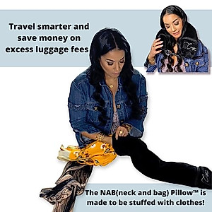 The Nab(Neck and Bag) Pillow Stuffable with Clothes - Extra Storge Without The Extra Fees! A Free Travel Carry-On That fits 3+ Days Worth of Items.