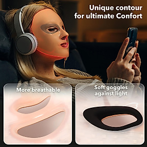 NEWKEY Red Light Therapy Mask for Face Wrinkles, LED Face Mask Light Therapy,7 Colors Photon Red Light Therapy Mask for Face, 20 Minutes Treatment,Adjustable Strap,Plug-in