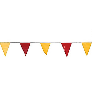 Cortina OSHA Approved Pennant Flags - for Use with Roof Warning Line Perimeters 03-407-105, Alternating Red/Yellow, 105' Length