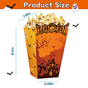 WEGYMER Halloween Popcorn Boxes 20pcs Trick Or Treat Snack Boxes for Kids Boys Girls Halloween Birthday Decoration Witches Pumpkin Bat Ghost Party Supplies