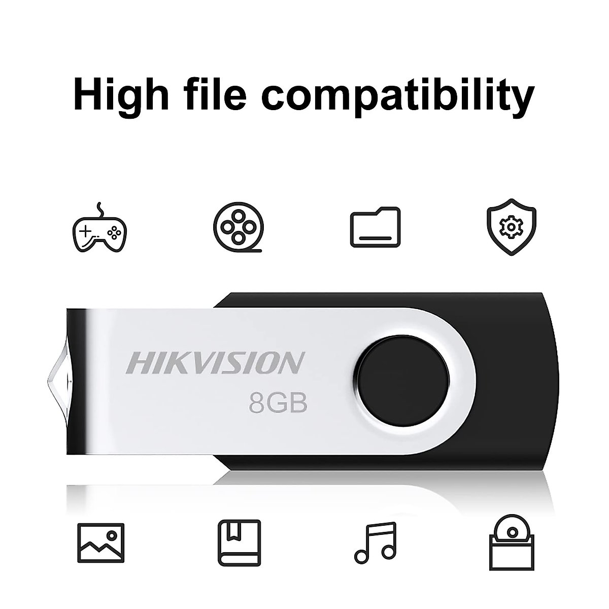 Hikvision 32GB USB 2.0 Flash Drive Flash Storage Memory Stick with Metal Case for Data Storage and Backup with 360 Degree Rotation Speed up to 20MB/S (32GB, USB2.0)…