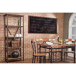 Baxton Studio Lancashire Wood and Metal Bookcase, Brown