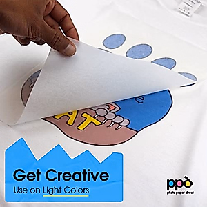 PPD Inkjet Premium Iron-On Light T Shirt Transfer Paper LTR 8.5x11" Pack of 100 Sheets (PPD001-100)
