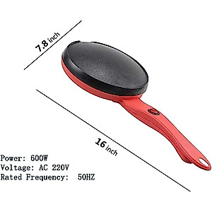 8" Electric Crepe Maker, Portable Crepe Maker Cordless Crepe Pan Maker Griddle Crepe Pan with Non-Stick Coating for Crepes, Blintzes, Pancakes, Bacon, Tortillas