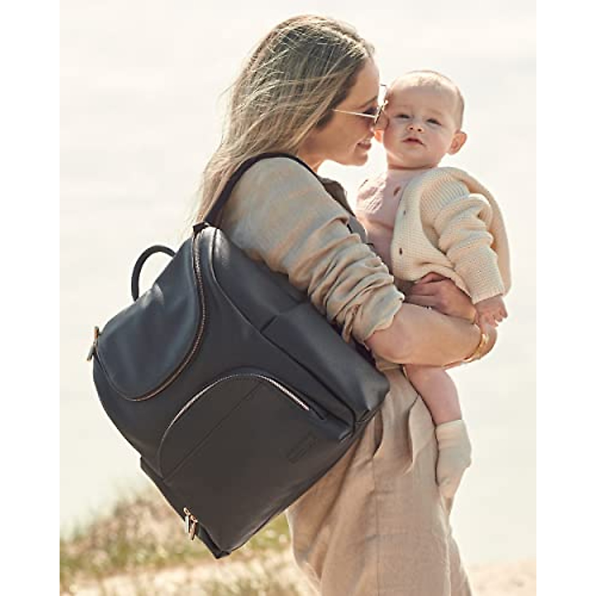 Skip Hop Diaper Bag Backpack: Evermore, Multi-Function Baby Travel Bag 6 in 1, Black