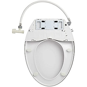 Signature Hardware 953015-B Carraway 1.28 GPF One Piece Elongated Chair Height Toilet with Left Hand Lever - Bidet Seat Included