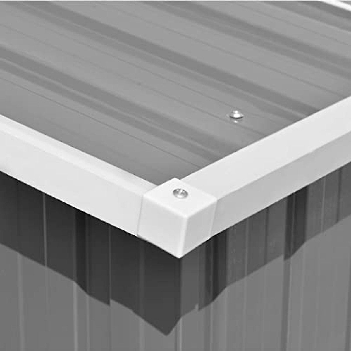 Garden Metal Storage Shed | Outdoor Tool Shed Storage Room with Vents | Storage Sheds with Door for Outside Patio Backyard Yard Lawn | Gray Galvanized Steel 101.2"x 154.3" x 71.3" by FurturHome