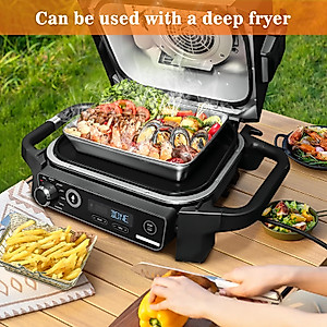 GRISUN Enamel Cast Iron Griddle for Ninja Woodfire Grills (OG700 Series), Outdoor Flat Top Griddle Plate, Compatible with XSKGRDPLT for Ninja OG701, Griddle Pan with Oil Hole, Insert