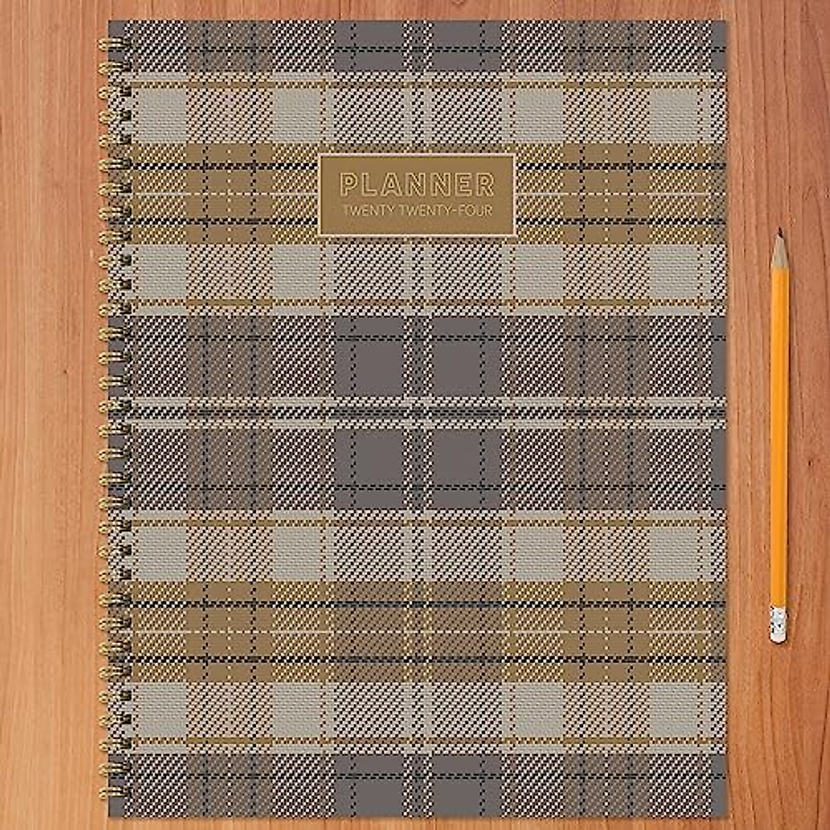 TF PUBLISHING 2024 Hunter’s Lodge Plaid Large Weekly Monthly Planner | Life Planner with 2 Page Spreads | 12 Month Calendar and Planning Prompts | Planner for School or Work | 9"x11"