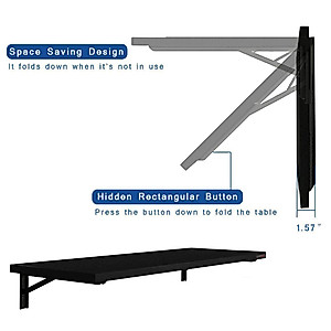 Need Wall Mounted Desk - Heavy Duty Folding Work Table Length 36" Width 20"/Small Space Hanging Desk Perfect Addition to Home/Office/Kitchen & Dining Room AC15CB(9050)