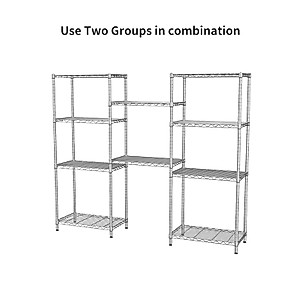 SINGAYE 5 Tier Adjustable Storage Shelf Metal Storage Rack Wire Shelving Unit Storage Shelves Metal 660Lbs Capacity 23.6" L x 14" W x 59.1" H for Pantry Closet Kitchen Laundry Silver