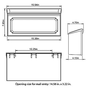 Architectural Mailboxes Windsor Plastic Wall Mount Mailbox, WMH00BAM, Black, Small Capacity