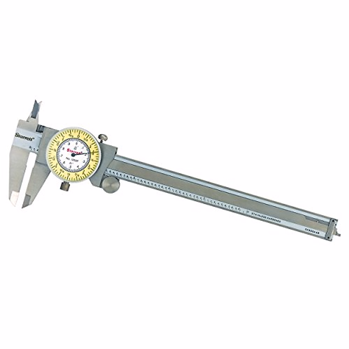 Starrett 120 Series Fractional Dial Calipers for Accurate Measurement with Fitted Plastic Case - White Face, 0-6" Range, -0.002" Accuracy, 0.010" Graduations - 1202F-6