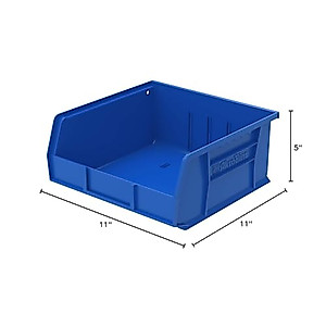 Akro-Mils Plastic Hanging Stackable Storage Bins Bundle - Blue (12-Pack + 6-Pack)