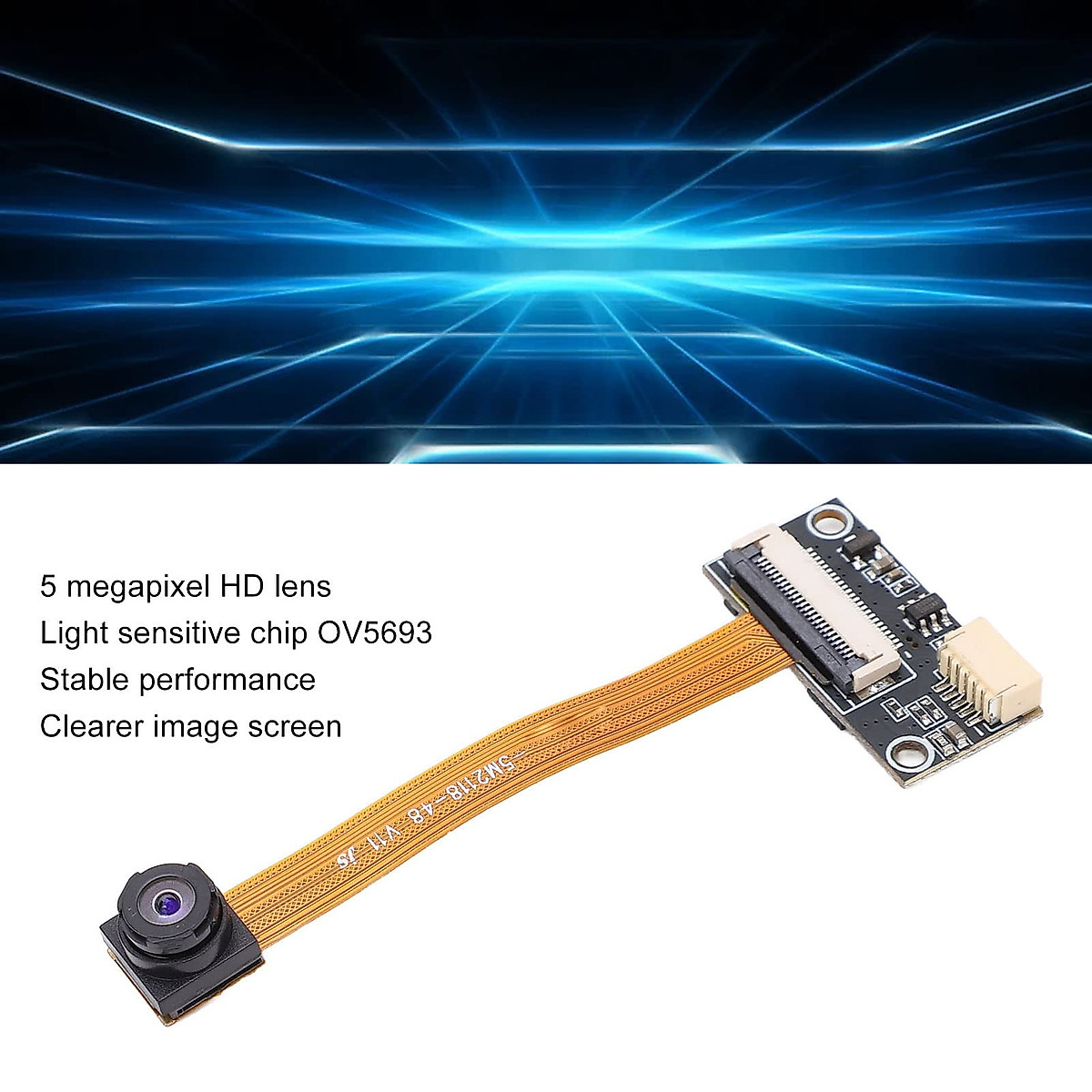 Camera Module, 5MP USB Interface Free Driver Automatic Focusing Performance Stable Video Network Camera Board Black