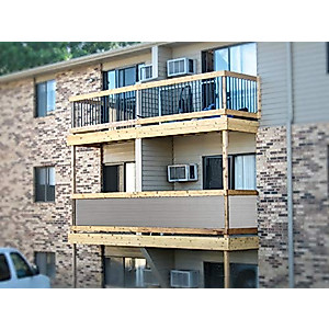 Eden's Decor Balcony Privacy Screen Fence Grey 2'6"x 25' Privacy Screen Mesh UV Protection Weather-Resistant for Patio, Deck, Porch, Railing, Gardening Custom