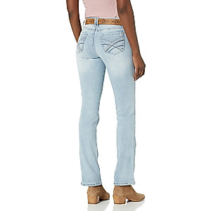 WallFlower Women's Legendary Slim Bootcut Mid-Rise Belted Insta Stretch Juniors Jeans (Standard and Plus), Union, 15