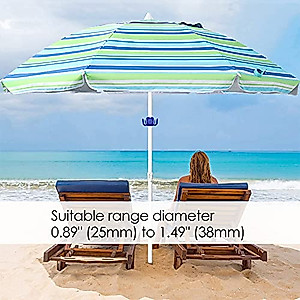 Linkidea 4 Pack Beach Umbrella Hanging Hooks, Plastic Adjustable Travel Umbrella Hooks for Towels, Camera, Sunglasses, Bags