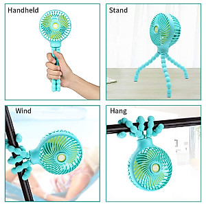 Car Seat Fans for Backseat Baby, Rechargeable Baby Stroller Fan for Baby Rear Facing Car Seat Home Travelling Outside