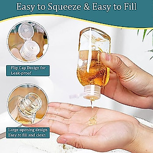 Cosywell Travel Size Toiletries Plastic Squeeze Bottles 4pcs 3.4 oz TSA Approved Travel Bottles for Toiletries Refillable Cosmetic Containers Kit Leakproof Shampoo Conditioner Travel Essentials