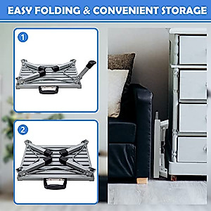 Homeon Wheels Safety RV Steps,Aluminum Folding Platform Step with Non-Slip Rubber Feet and Handle, More Stable Supports Up to 1000 lbs