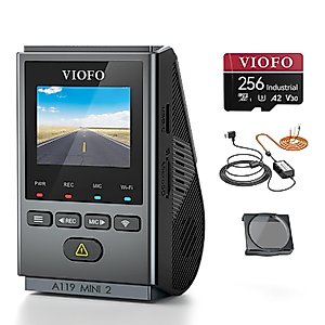 【Bundle: VIOFO A119 Mini 2 + 256GB Card + CPL + HK4 Hardwire Cable】 VIOFO Mini Dash Cam Front A119 Mini 2, STARVIS 2 Sensor, 2K 60fps/HDR 30fps Voice Control Car Dash Camera with 5GHz Wi-Fi GPS