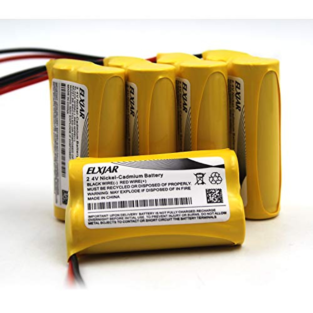 elxjar (5-Pack) 2.4V 600mAh Battery Replacement Exit Sign Emergency Light Exitronix 10010036 Lithonia 10010034 Interstate NIC1394 BEL-179