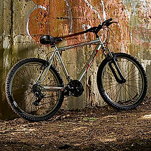 Huffy Escalate Hardtail Mountain Trail Bike - 26" Wheel/18 inch Frame, Gloss Nickel