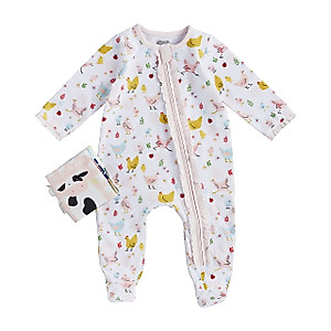 Mud Pie baby girls Girls' Set, 3-6 Mud Pie Farmhouse Sleeper And Book Set 3 6 Months, Pink, Months US