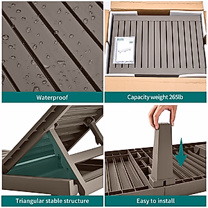 YITAHOME Patio Chaise Lounge Set of 2, Outdoor Chaise Lounge with Cushion & Adjustable Backrest for Backyard, Poolside, Lawn, Waterproof & Easy Assembly (Taupe)